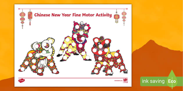 Chinese New Year Button Placing Fine Motor Skills Activity
