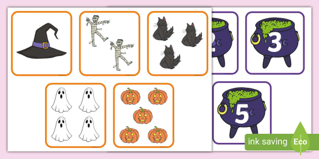 👉 Halloween Subitising to 5 Matching Cards - Twinkl - EYFS
