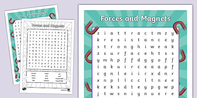 Forces and Magnets Word Search | Twinkl Australia