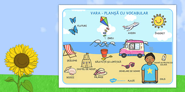 Vara - Planșă cu vocabular (teacher made) - Twinkl