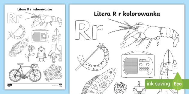 Litera R i r | Spółgłoski | Kolorowanka (teacher made)