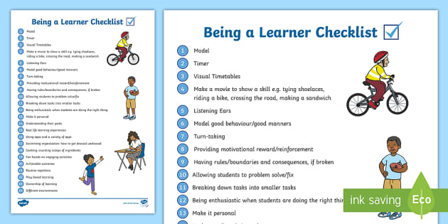 Being a Learner Checklist (teacher made)