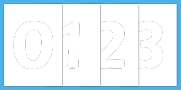 Números del 0 al 9 para recortar - Twinkl