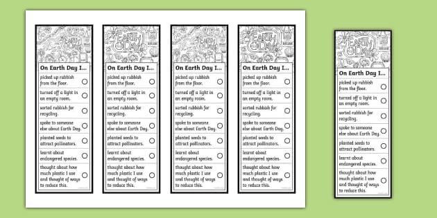 Earth Day Bookmark Checklists (teacher made) - Twinkl