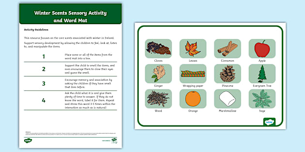 Winter Scents Sensory Activity and Word Mat (Teacher-Made)