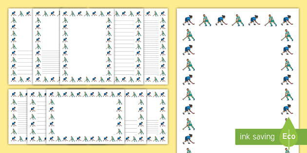 The Olympics Hockey Page Borders (teacher made)
