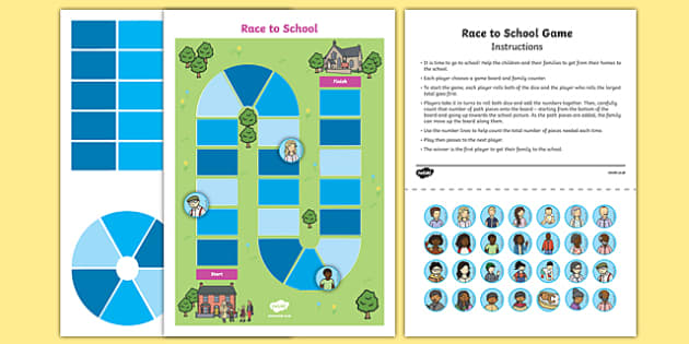 Race to School Game (Hecho por educadores) - Twinkl