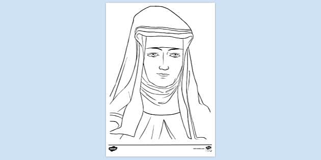 Hildegard Von Bingen Colouring Sheet (teacher made) - Twinkl
