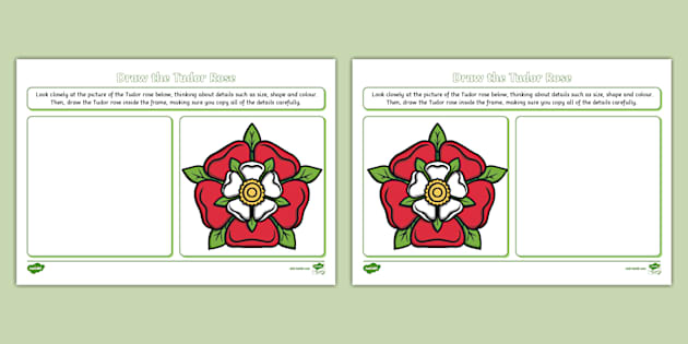 Draw the Tudor Rose Worksheet (Hecho por educadores)