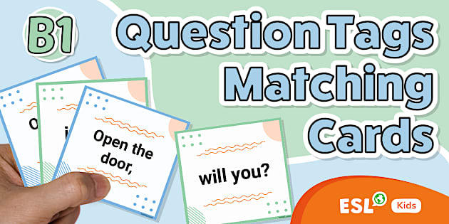 ESL Question Tags Matching Cards for Kids