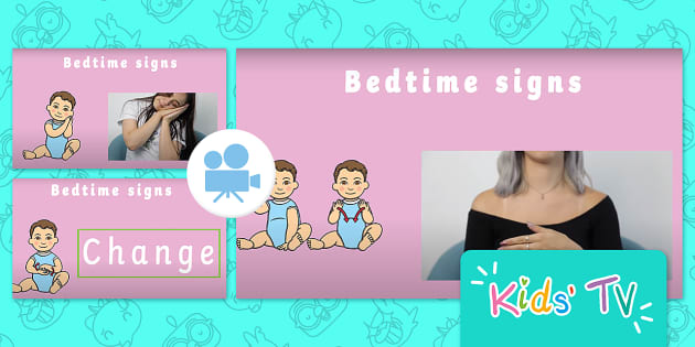 Learn BSL: Baby Signs - Bedtime (teacher made) - Twinkl