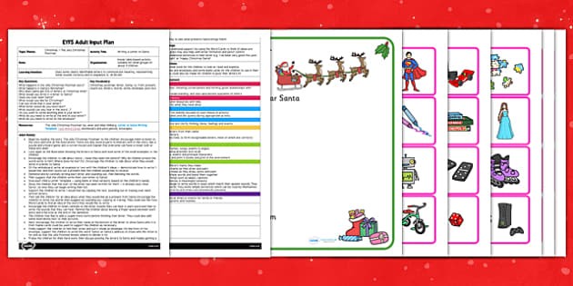 EYFS Writing a Letter to Santa Adult Input Plan and Resource Pack