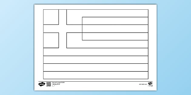 Greece Flag Colouring (teacher made) - Twinkl