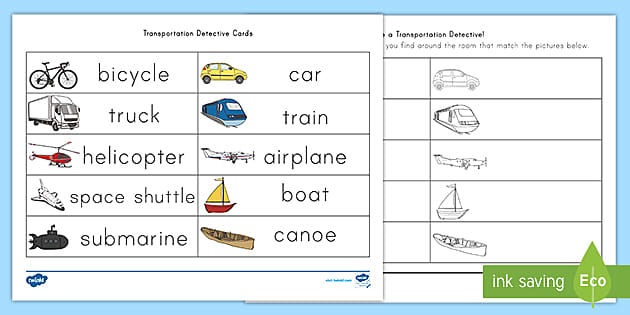 Transportation Read and Write the Room Activity - Twinkl