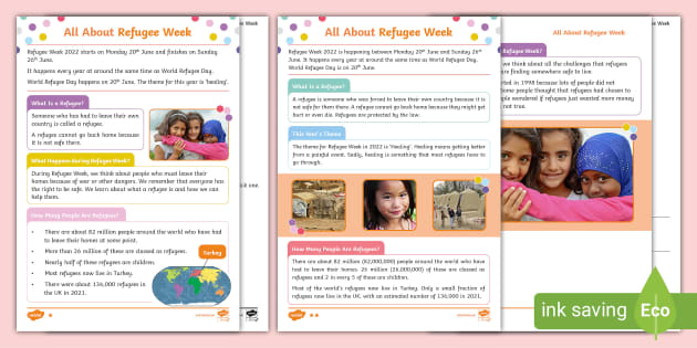 Refugee Week Classroom Activities | Comprehension | Year 1-2