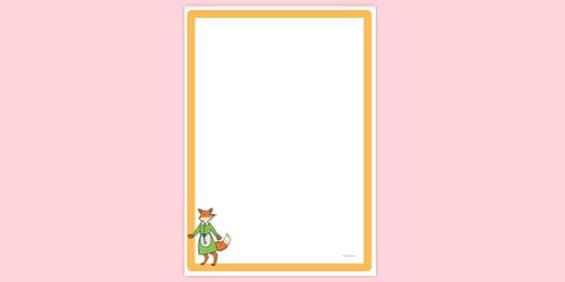 Simple Fran Fox Page Border | Page Borders | Twinkl