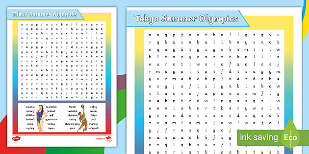 Tokyo Summer Olympics 2021 Word Search (teacher made)
