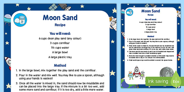 Malleable Sand Recipe (teacher made) - Twinkl