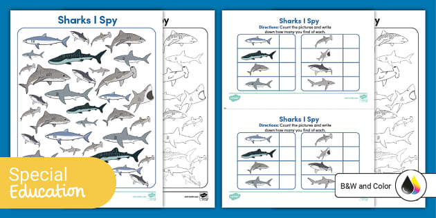 Sharks I Spy Activity (teacher made) - Twinkl
