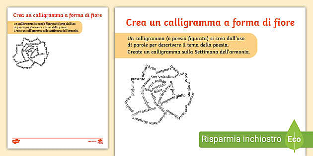 Crea il tuo calligramma a forma di rosa - Twinkl