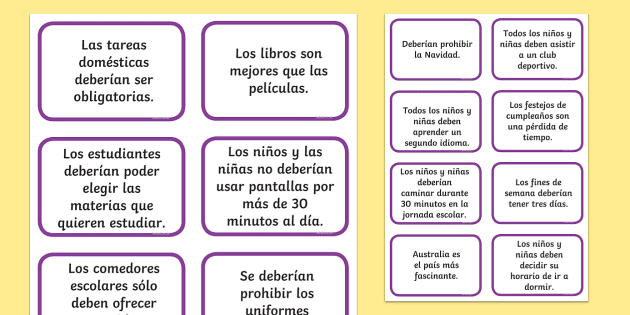 Tarjetas de debate (teacher made) - Twinkl