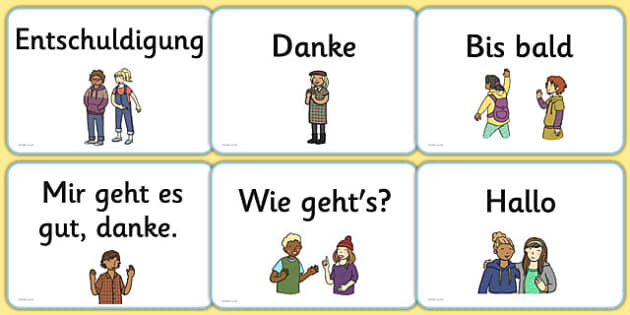 Greetings A5 Flashcards German - german, greetings, a5, flashcards, flash