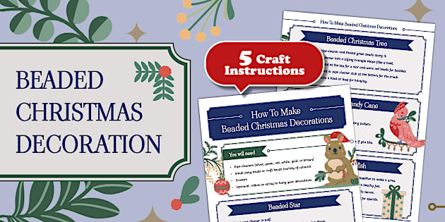 Beaded Christmas Decoration Craft Instructions 3-4