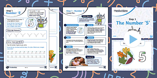 Twinkl Handwriting Scheme: Step 1 The Number 5 Pack - Twinkl
