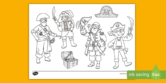 Pirate Doodle Colouring Page (teacher made) - Twinkl