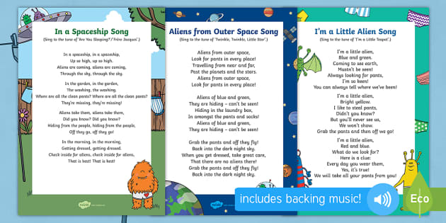 FREE! - Songs and Rhymes Resource Pack to Support Teaching on Aliens Love