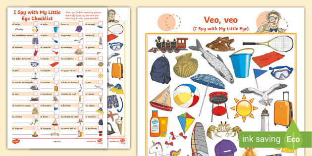 👉 Spanish KS2 I Spy Activity Sheet: Summer Holiday