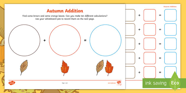 Autumn Addition Activity Mat