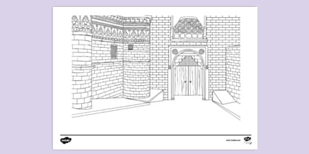 Gwalior Fort Background Colouring | Colouring Sheet - Twinkl