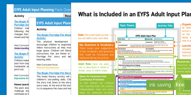 Free Eyfs The Magic Porridge Pot Adult Input Planning And Resource Pack