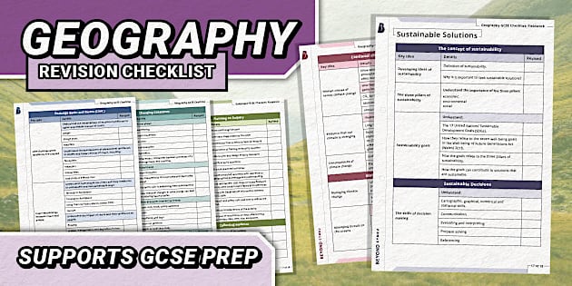Geography Revision Checklist