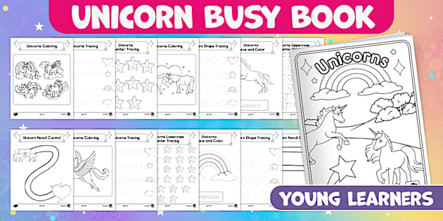 Unicorn Toddler Busy Book (teacher made) - Twinkl