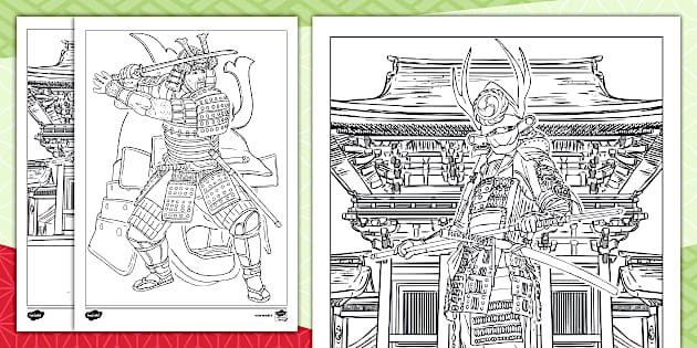 Foglio da colorare: Samurai - Twinkl Art - Twinkl