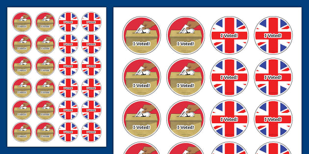 I Voted! School Election Stickers (Teacher-Made) - Twinkl