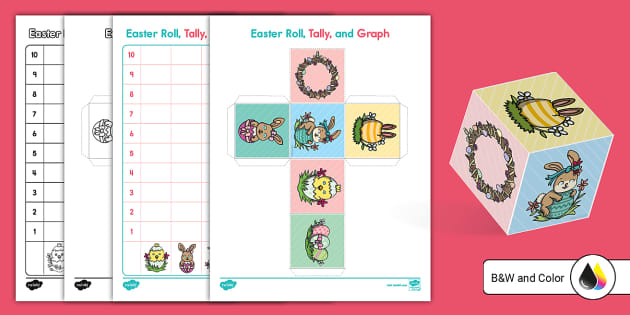 Easter Roll, Tally, and Graph Center Activity (teacher made)