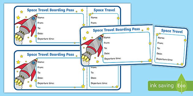 Space Travel Agency Role Play Tickets (teacher made)