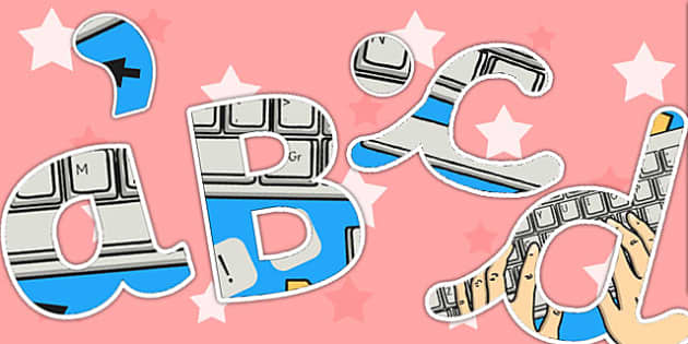 Word Processing Skills Themed Display Lettering Numbers Symbols