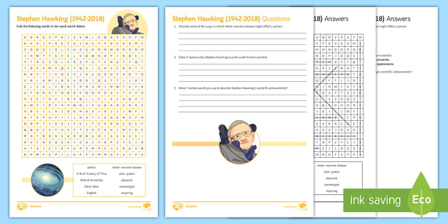 Stephen Hawking Word Search (teacher made) - Twinkl