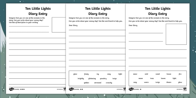 Ten Little Lights Diary Differentiated Writing Frames