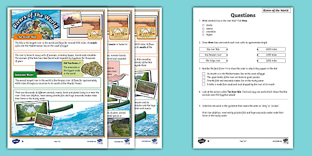 LK2 Rivers of the World Differentiated Reading Comprehension