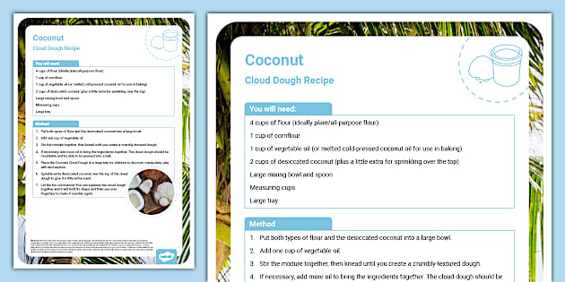 Coconut Cloud Dough Recipe - Twinkl