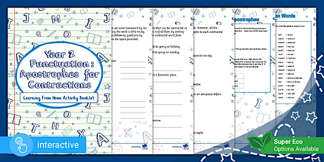 Y2 Punctuation: Apostrophes for Contraction Activity Booklet