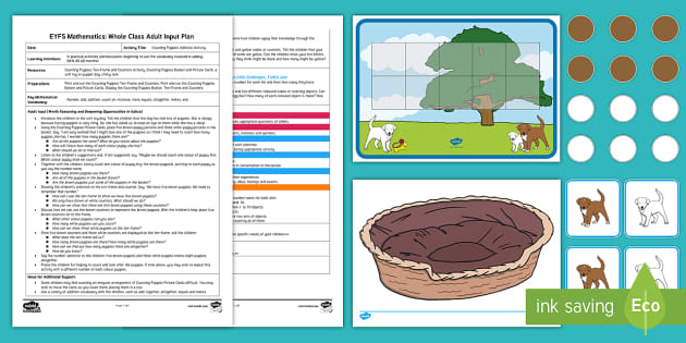 EYFS Maths: Counting Puppies Addition Activity Whole Class Activity Adult