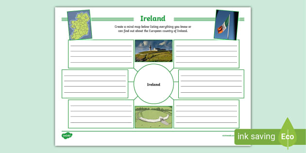 KS2 Ireland Mind Map (teacher made) - Twinkl