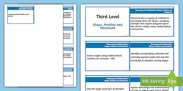 CfE Third Level Shape, Position and Movement Lanyard-Sized Benchmarks