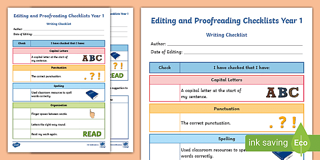 Editing Writing Checklist